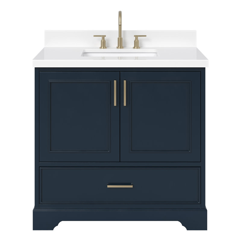 Winston Porter Peighten 37 Single Bathroom Vanity With White Quartz